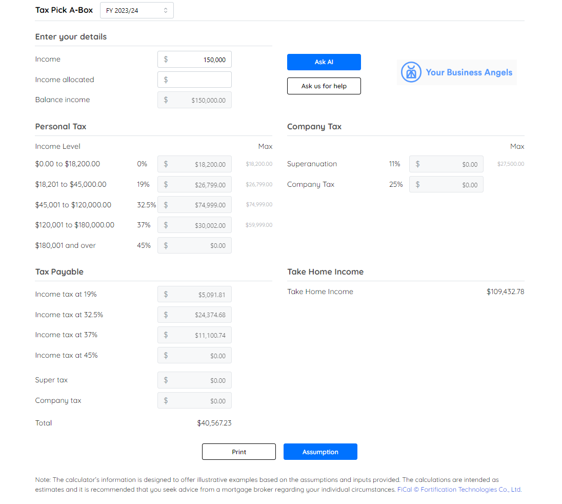 Tax Pick A-Box - Your Business Angels